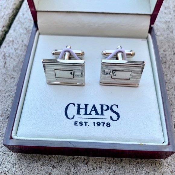 Chaps | Accessories | Bnib Chaps Silver Rectangle Cufflinks | Poshmark